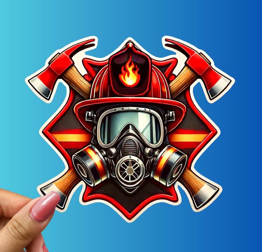 Firefighter Helmet Vinyl Sticker: Fire Dept. Decal for Laptop or Gear ...