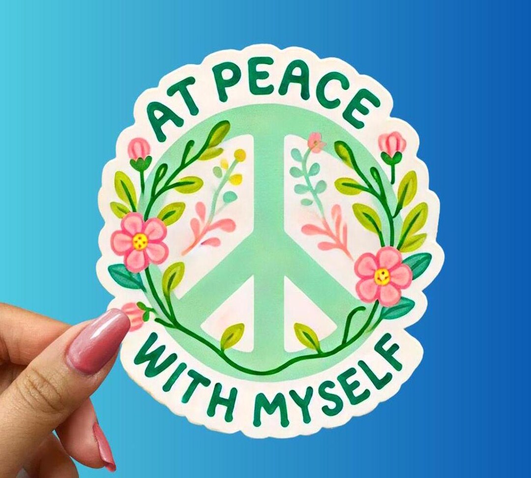 Floral Peace Sign Sticker: Inspirational Self-love Art - Etsy