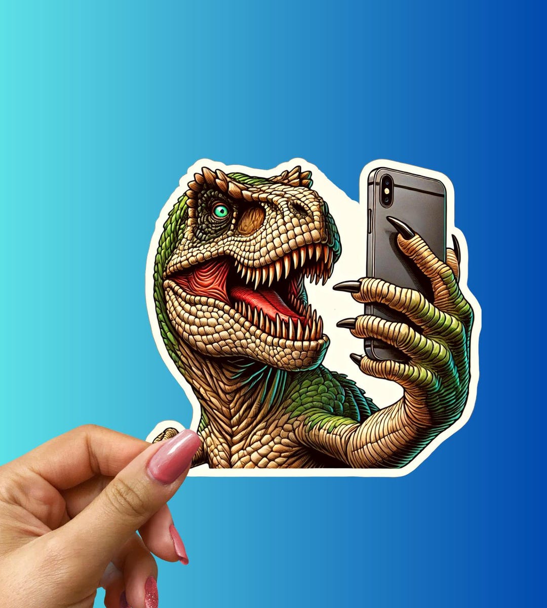 T-rex Selfie Sticker - Hilarious Dinosaur Vinyl Decal for Laptops ...