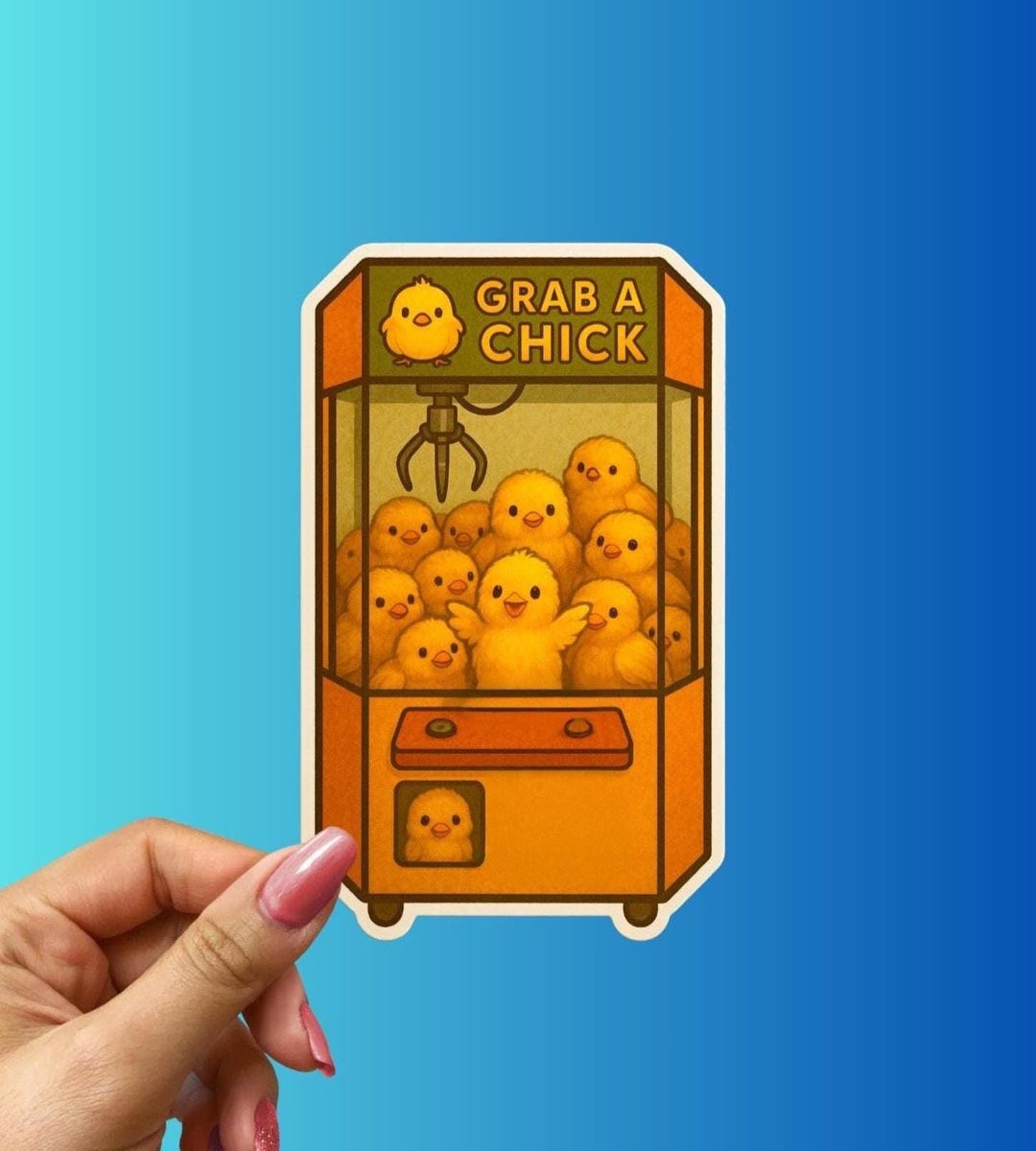Chick Claw Machine Sticker – Cute Kawaii Die Cut Decal - Etsy