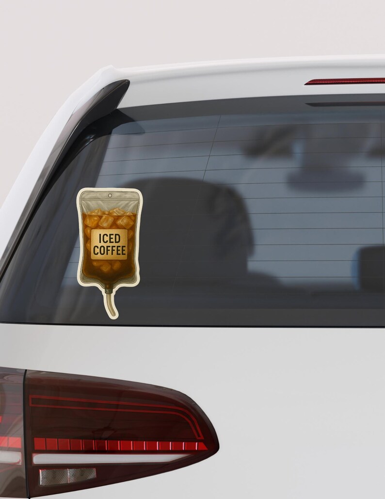 Iced Coffee IV Bag Sticker: Funny Caffeine Addict Vinyl Decal - Etsy