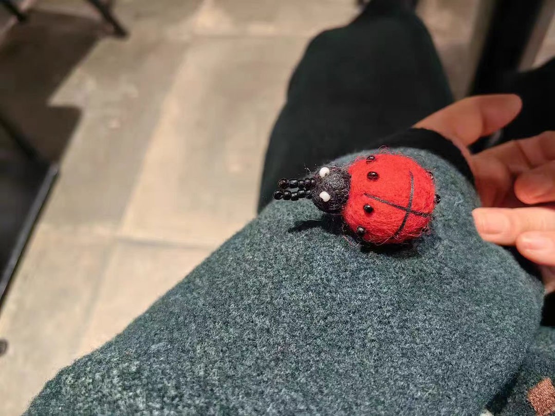 Red Seven-star Ladybug Brooch, Felt Beetle Brooch, Cute Gift Felt ...