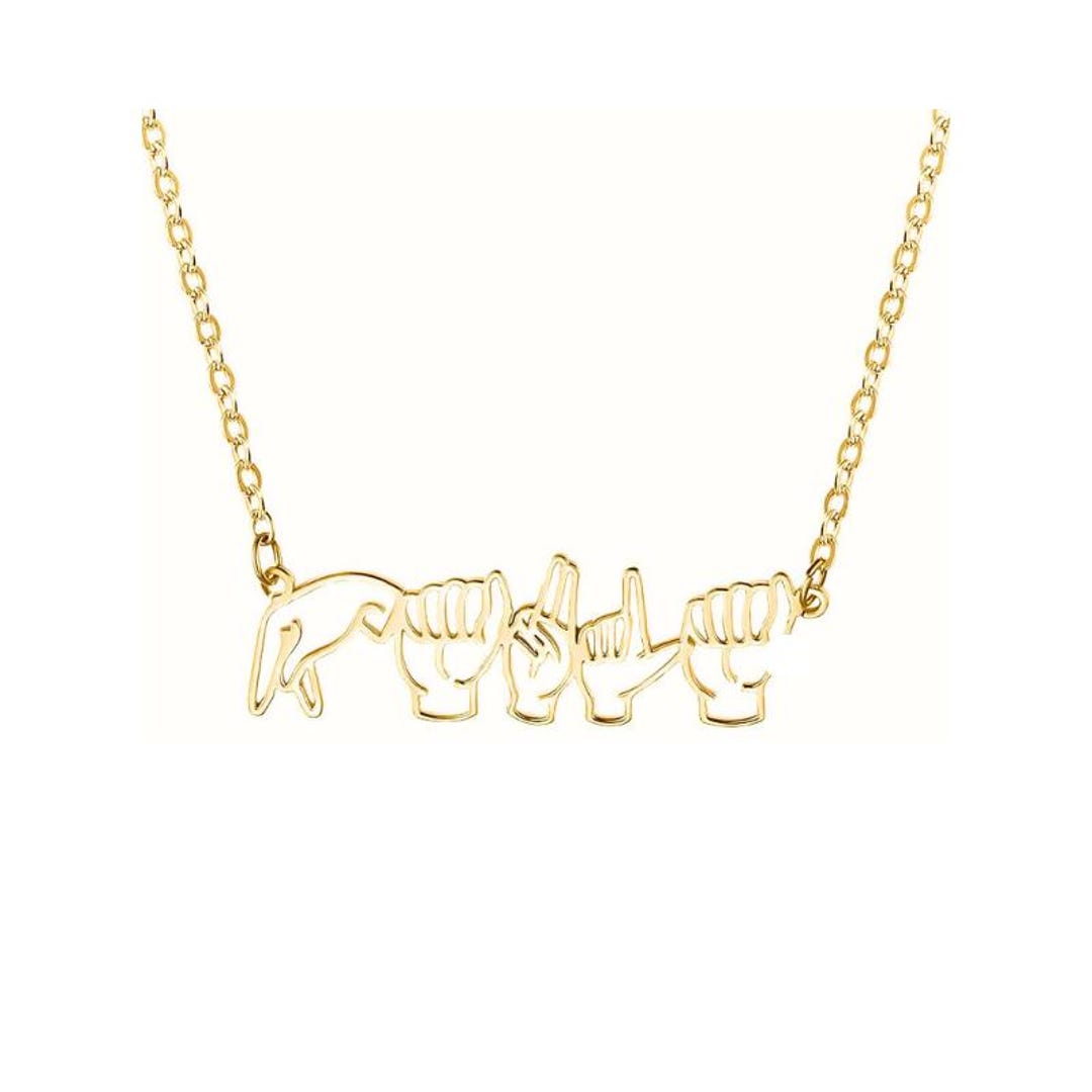 Custom Sign Language Name Necklace, Personalized ASL Name Necklace, I ...