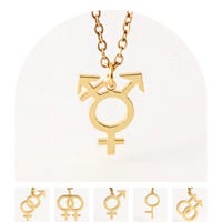 Transgender Symbol Necklace, Gift for Them, Trans Pride Necklace, LGBT ...
