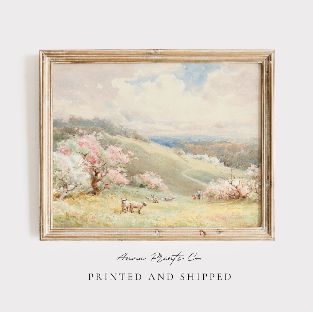 MAILED Giclée Print Vintage Spring Landscape Watercolor Painting ...