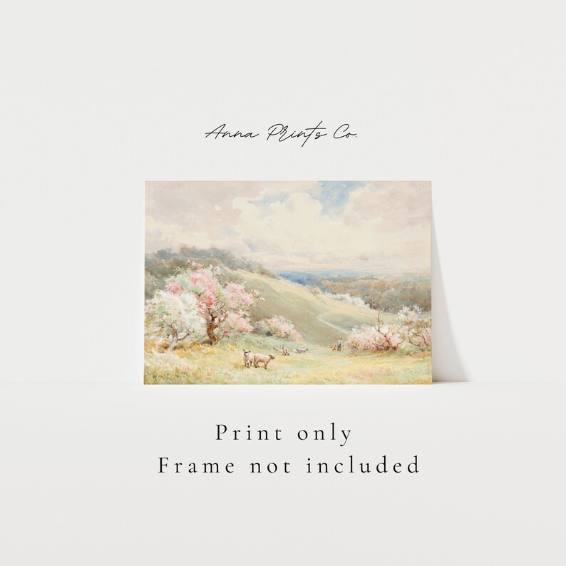 MAILED Giclée Print Vintage Spring Landscape Watercolor Painting ...