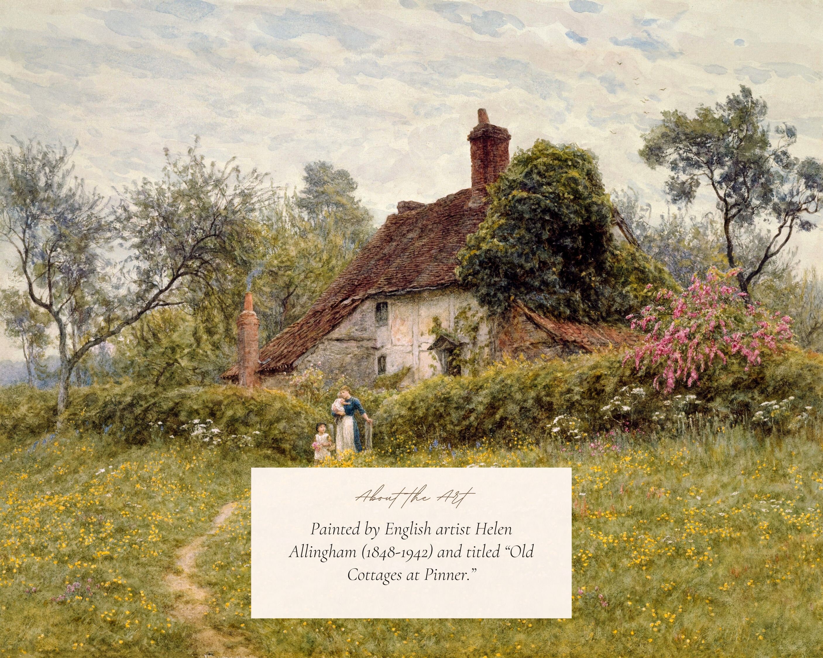 MAILED Giclée Print Antique Countryside Cottage Painting Reproduction ...