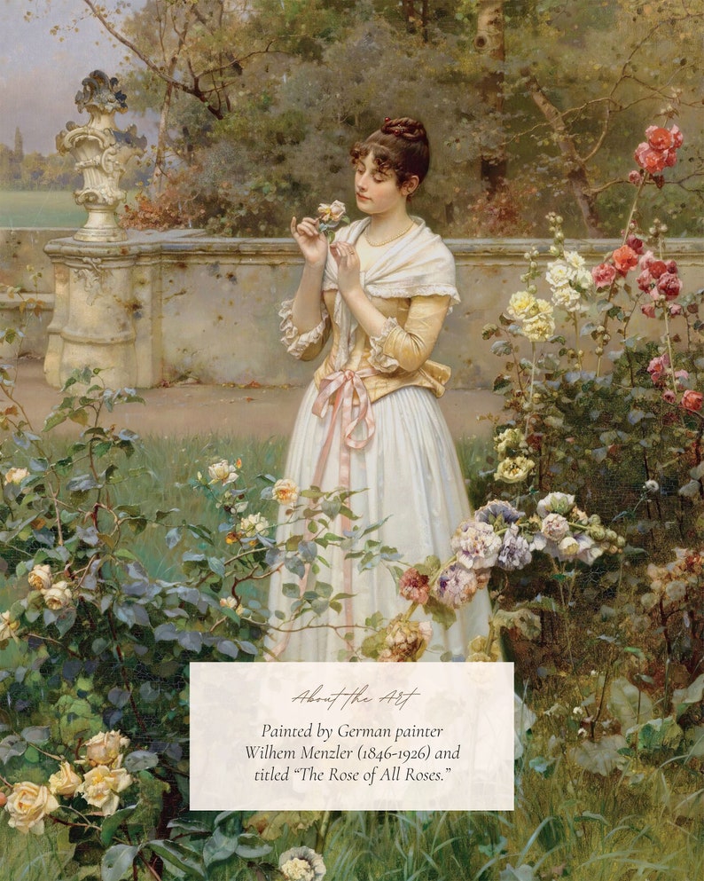 MAILED Giclée Print Lady in a Rose Garden Victorian Painting ...