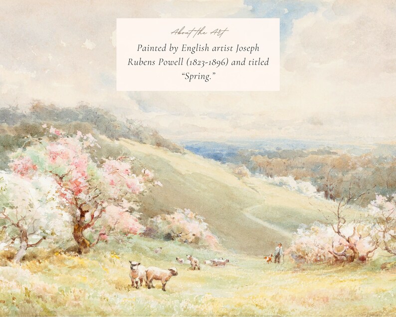 MAILED Giclée Print Vintage Spring Landscape Watercolor Painting ...