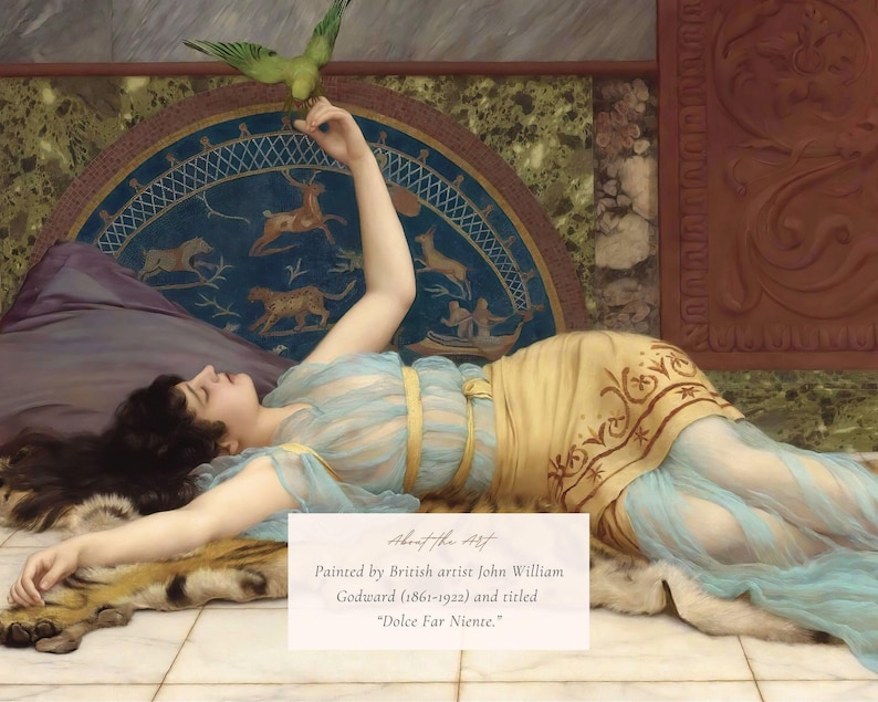 MAILED Giclée Print | Beautiful Woman in Repose Antique Painting ...