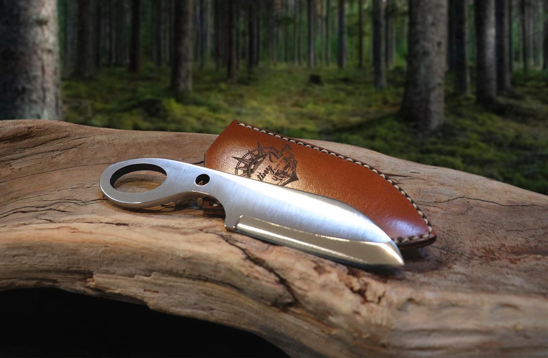 Pocket Sax, EDC Skeletal Fixed Blade Knife, 1095 High Carbon Steel ...
