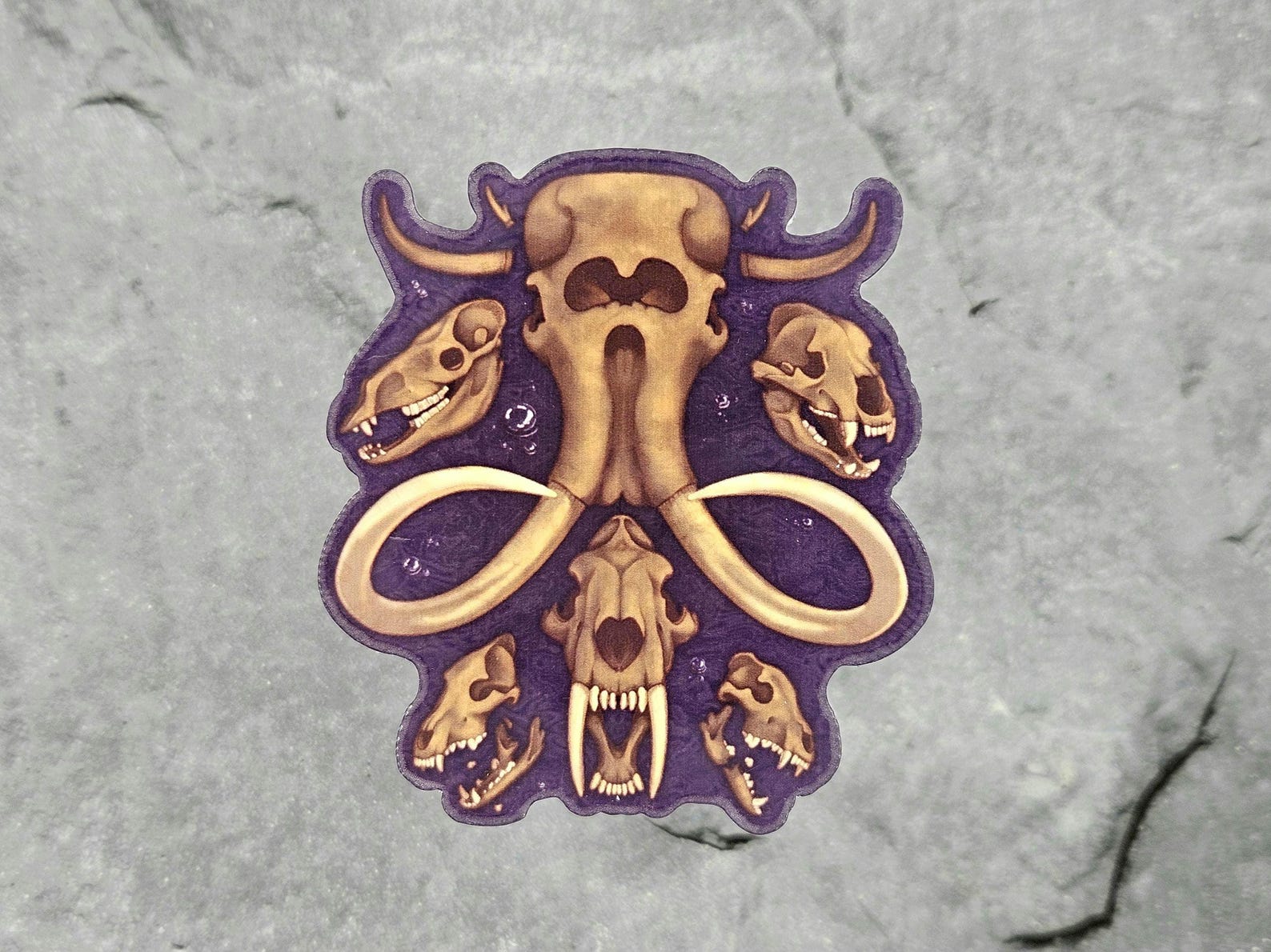 Tar Pit Skulls Vinyl Sticker- Paleontology Sticker - Ice Age Mammals ...