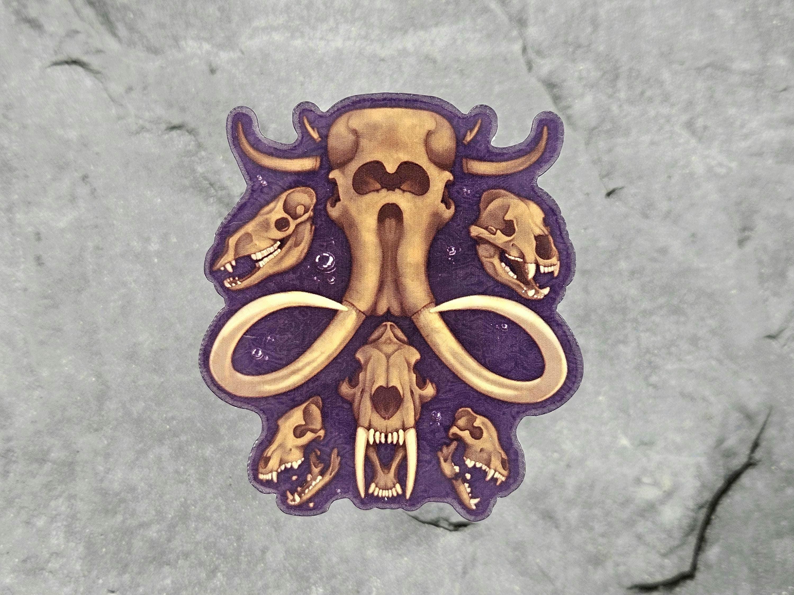 Tar Pit Skulls Vinyl Sticker- Paleontology Sticker - Ice Age Mammals ...