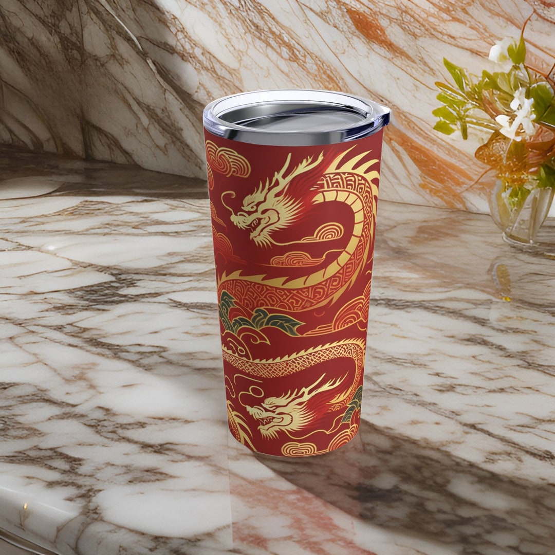 Chinese Dragon Tumbler 20oz Red Dragon Tumbler, Year of the Dragon ...