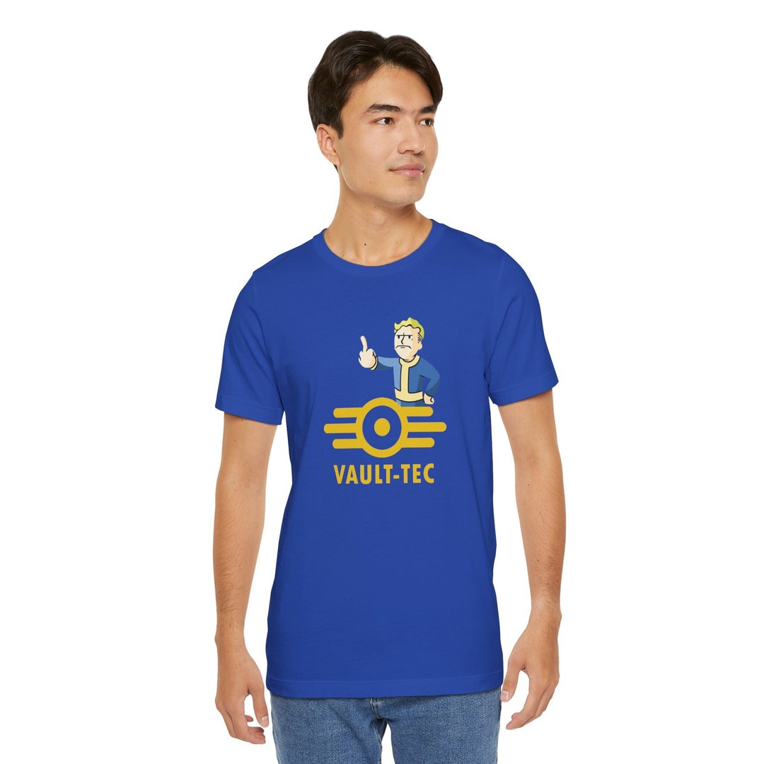 Blue Vault Boy Middle Finger Fallout T-shirt Fallout Shirt, Vault-tec ...