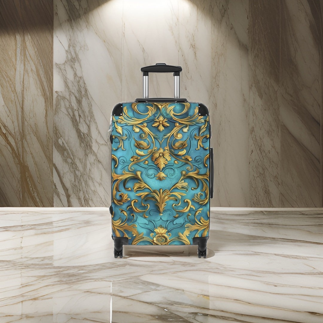 Turquoise Golden Luxury Suitcase Turquoise Luggage Set, Women's ...