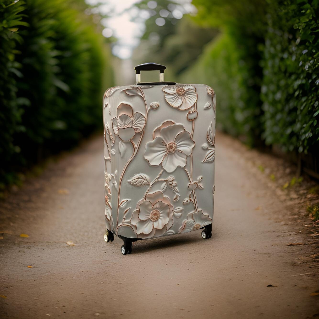 Golden Roses Luxury Rose Gold Luggage Cover Suitcase Cover, Ladies ...