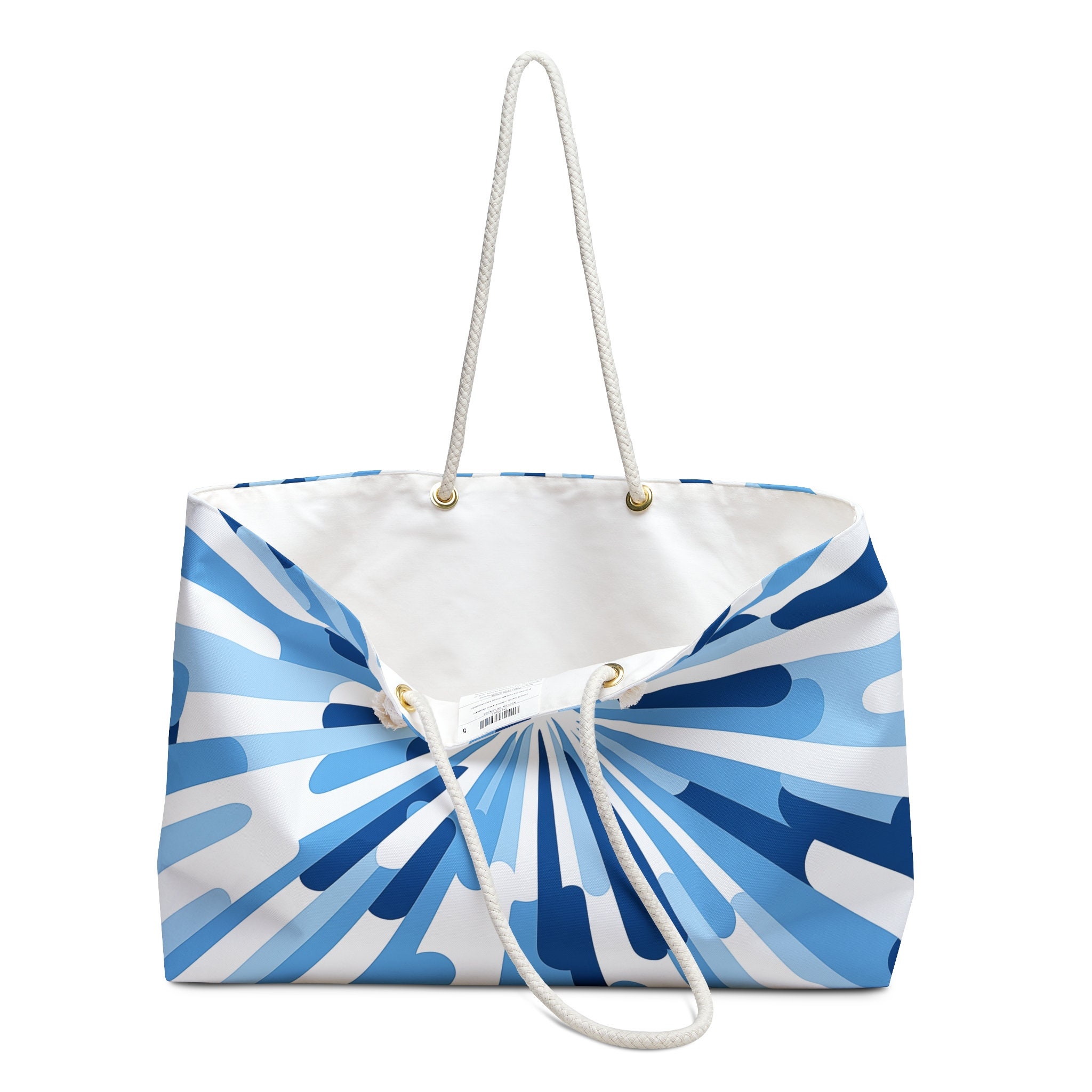 Blue Sunburst Tote Bag Blue Beach Bag, Women's Tote, Abstract Design ...