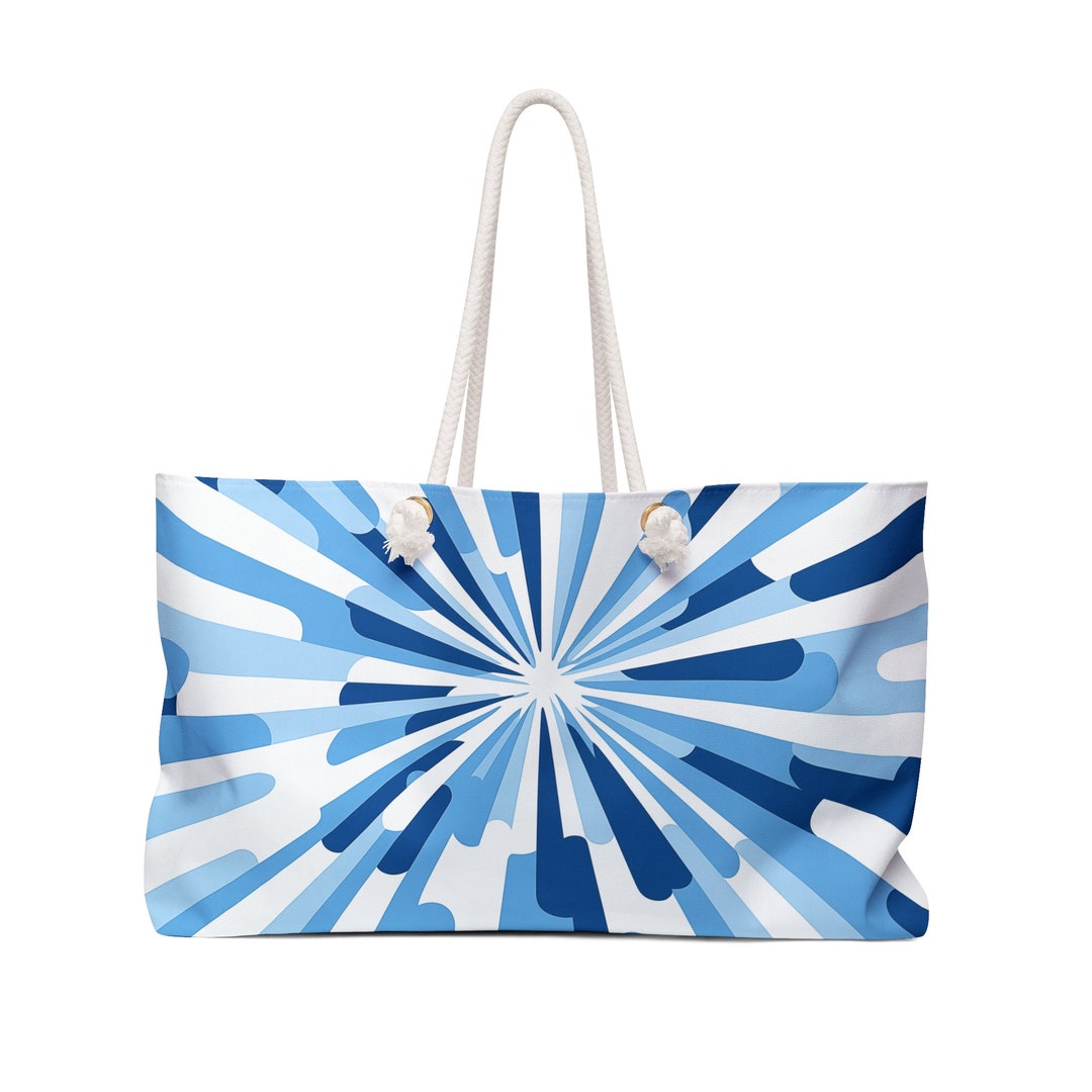 Blue Sunburst Tote Bag Blue Beach Bag, Women's Tote, Abstract Design ...