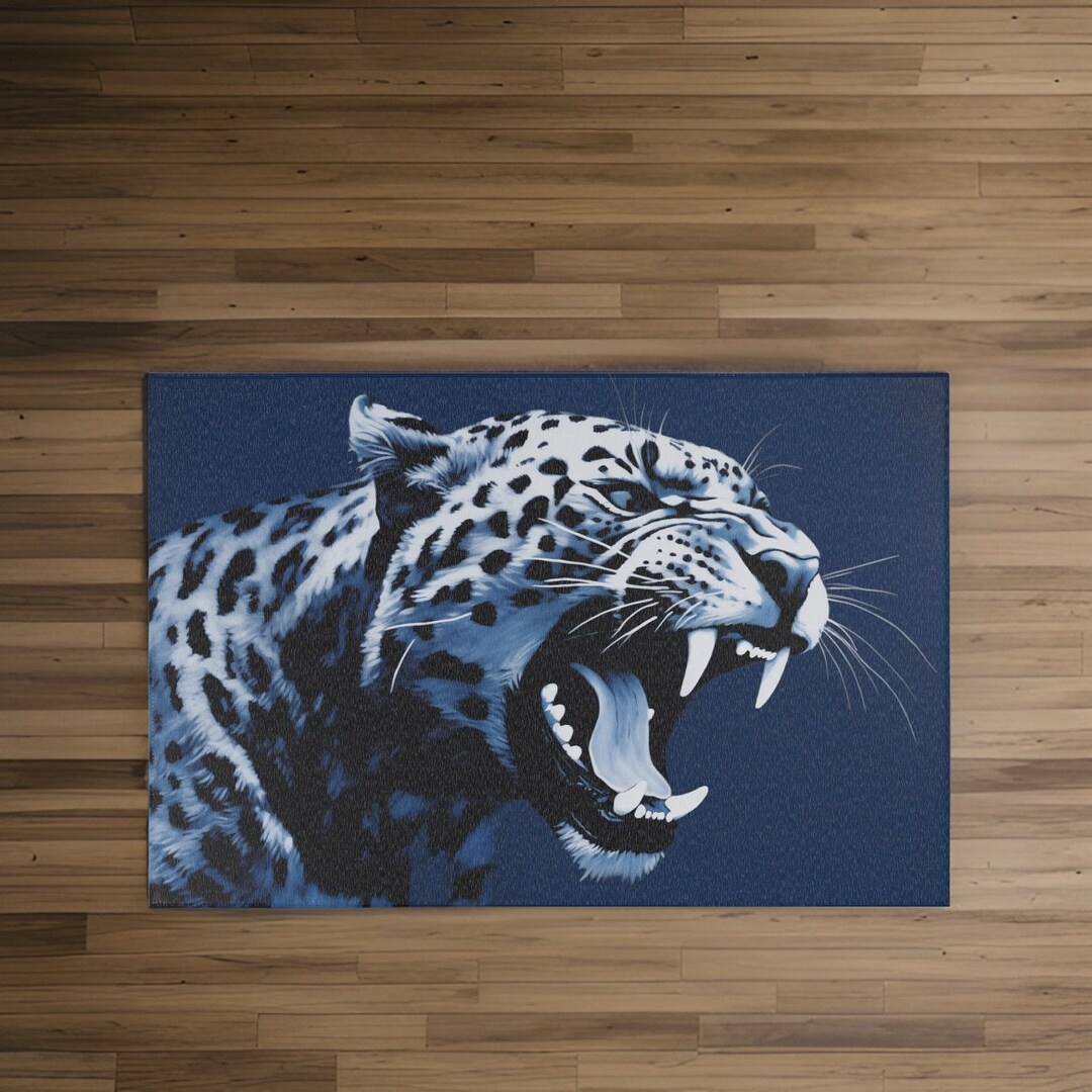 Blue Tiger Area Rug 72 X 48 Tiger Rug, Area Rug, Large Rug, Blue Rug ...