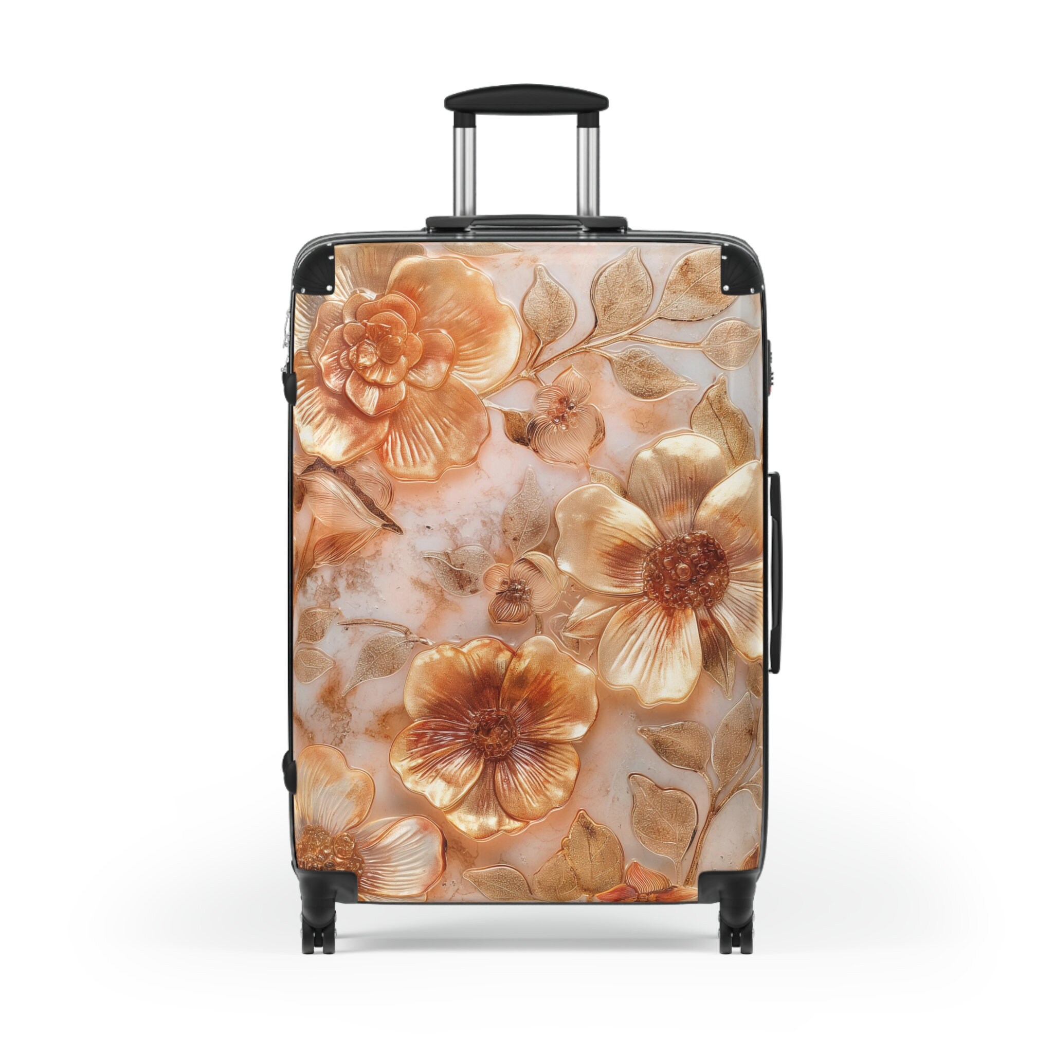 Rose Gold Suitcase Golden Rose Luggage, Suit Case, Luggage, Custom ...