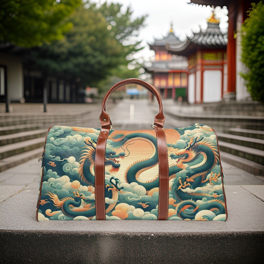 Turquoise Chinese Dragon Faux Leather Bag Dragon Bag, Year of the ...