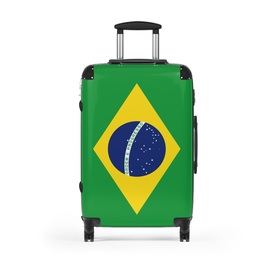Brazil Suitcase Brazilian Flag Suit Case, Brazil Luggage, Brazilian ...