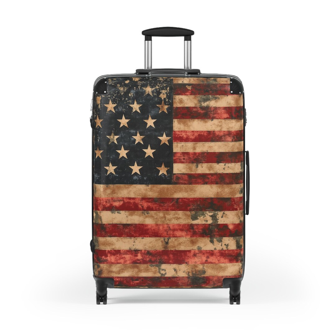 Rugged USA Suitcase American Flag Luggage, Suitcase, Custom Suit Case ...