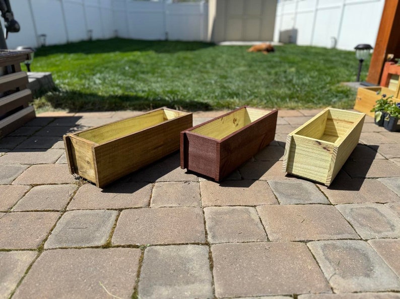 18 In. Rectangular Wooden Flower Planter Box Garden Yard Decorative ...