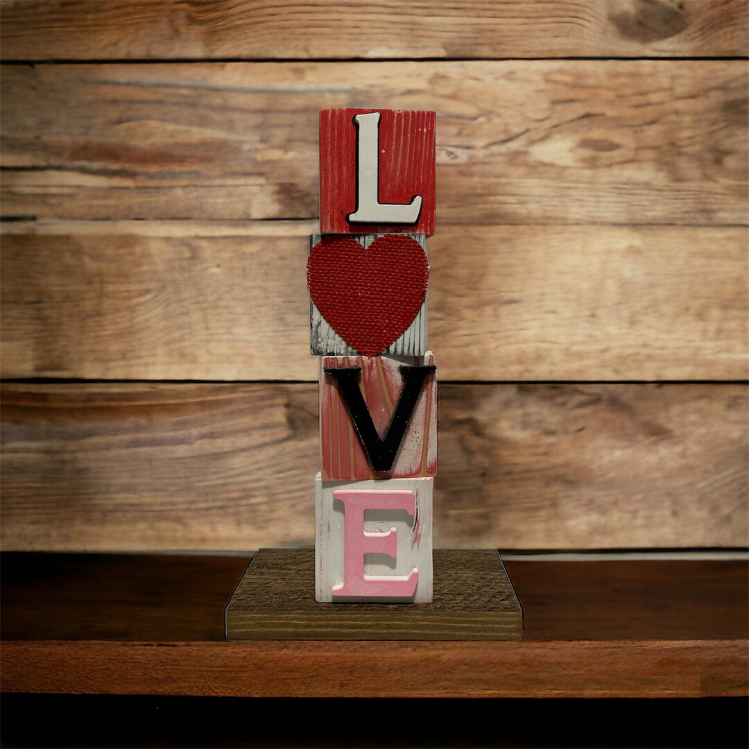 Handmade Wooden Love Stand | Love | Valentines Day | Custom Wooden Sign ...
