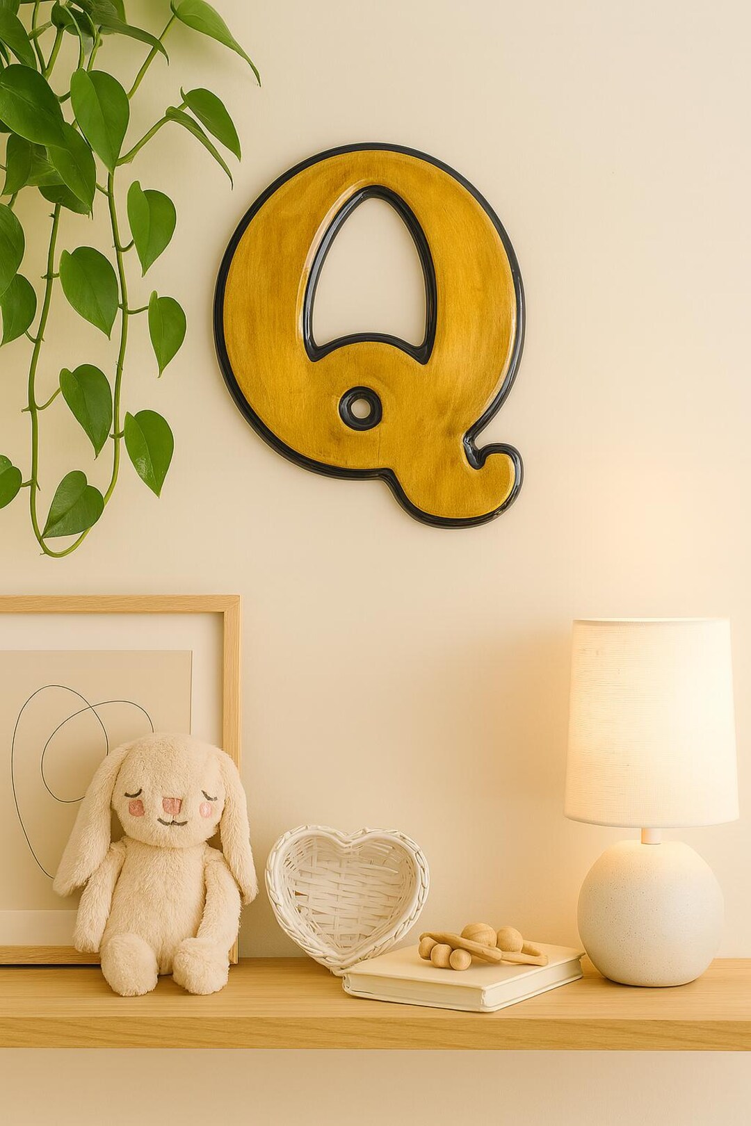 8 Wooden Gold and Black Letters – Custom Wall Initials, Nursery, Home ...