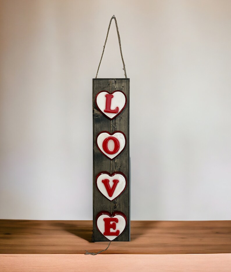 Vertical Love Sign | Wall Hanging | Valentines Day| Rustic | Home Decor ...