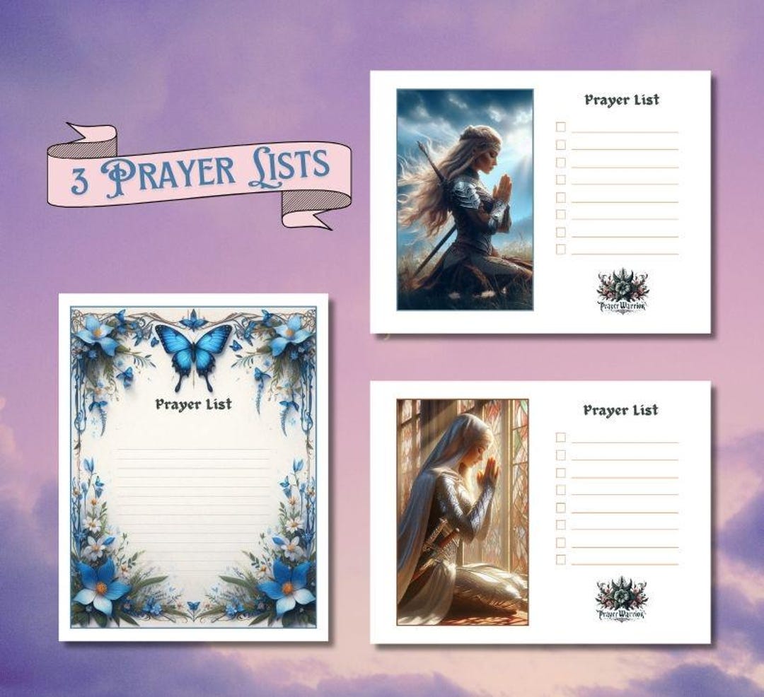 Prayer Lists Set of 3: Prayer Warrior Digital Download (8.5" X 11") - Etsy