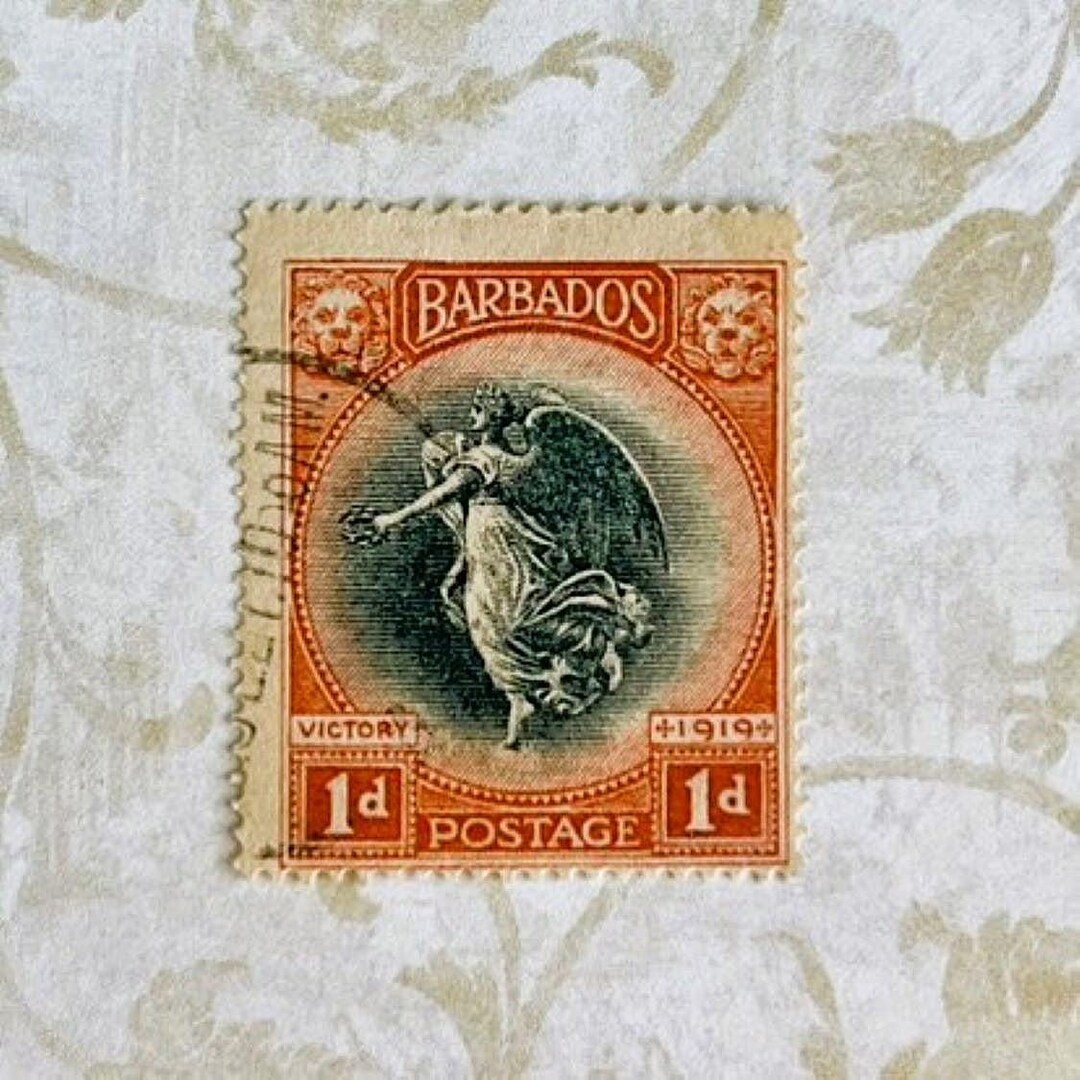 Vintage Angel 1920 Barbados Victory Postage Stamp Crafts Journal ...