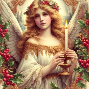 Christmas Angel Prints Set of 5 Nostalgic Holiday Digital Download ...