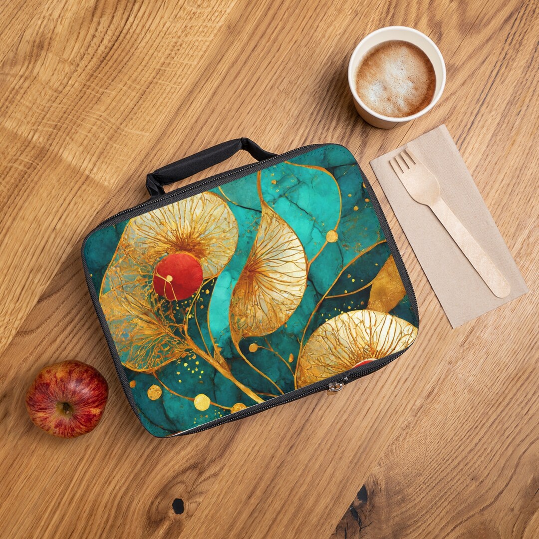 Golden Flower Lunch Bag - Etsy