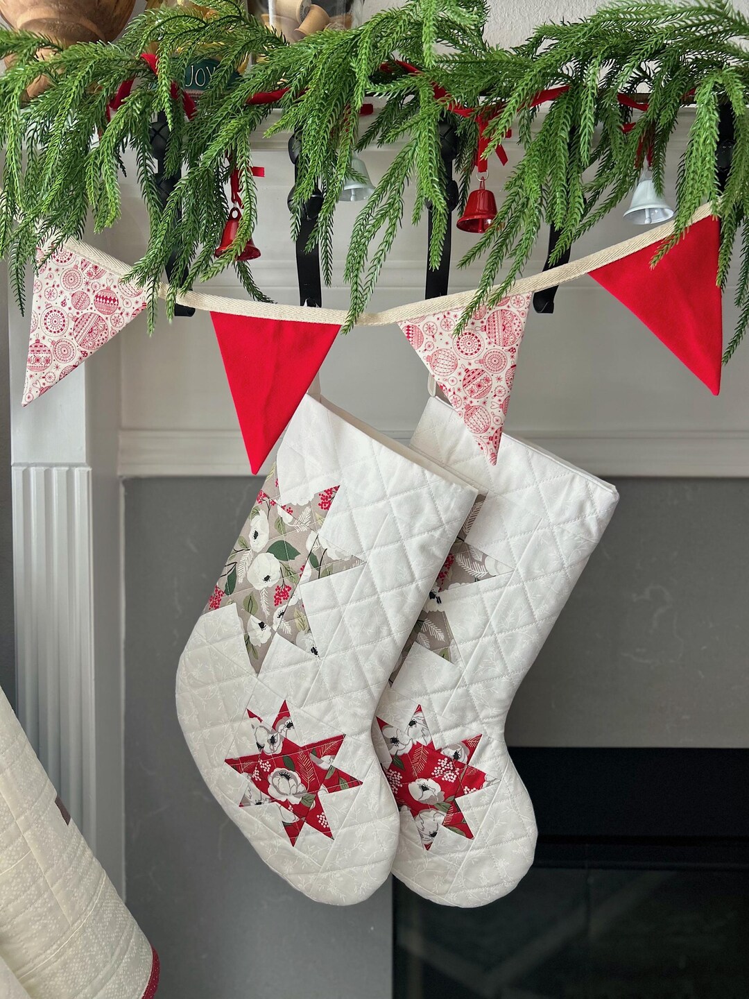 Handmade Quilted Christmas Stockings – Patchwork Star Holiday Décor - Etsy
