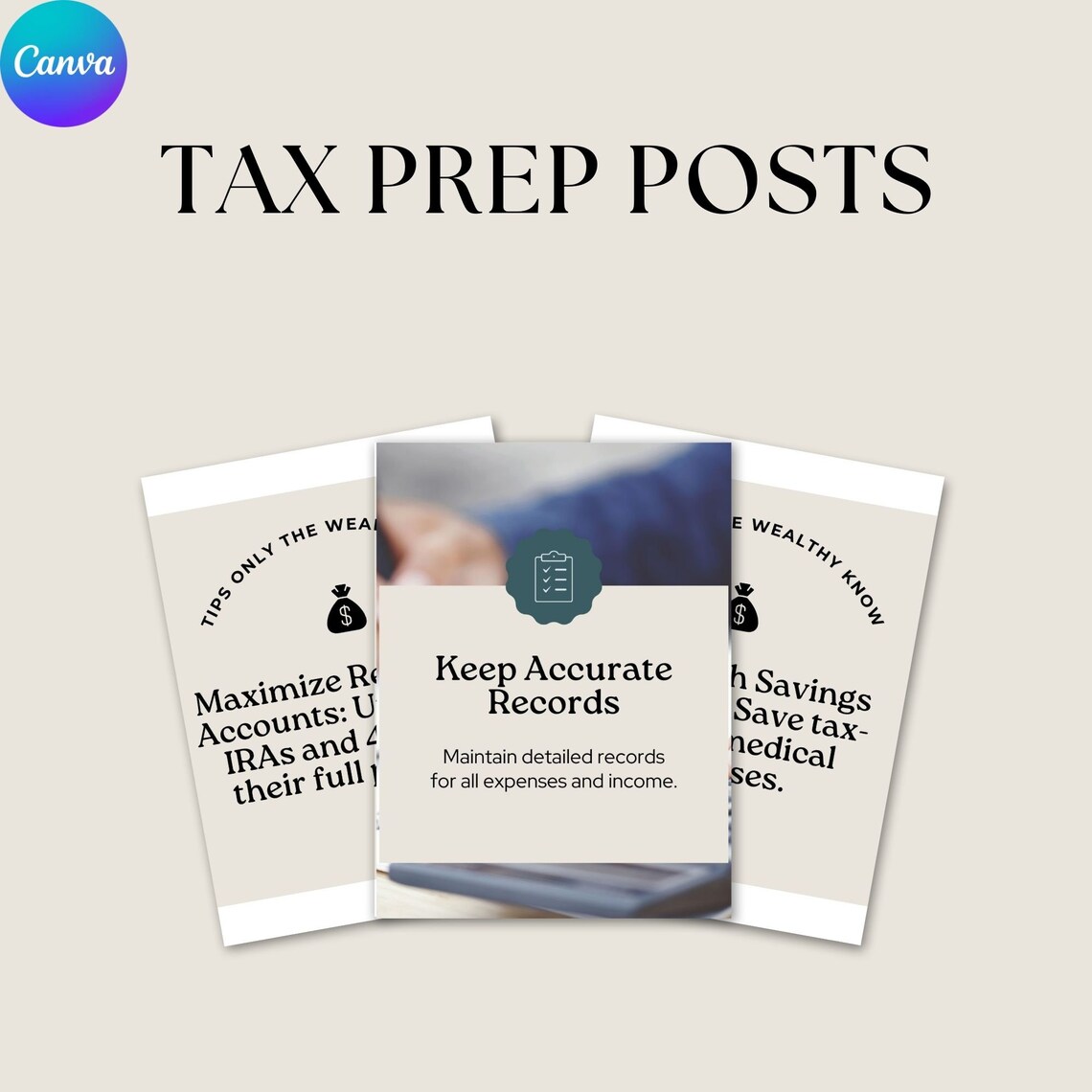 Tax Prep With 60 Canva-editable Digital Downloads Tax Templates for Tax ...