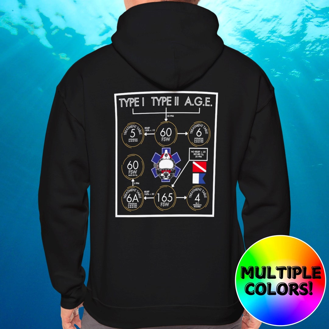 Table 6 Hyperbaric Flowchart Heavy Hoody | DMT Diver Medic Technician ...