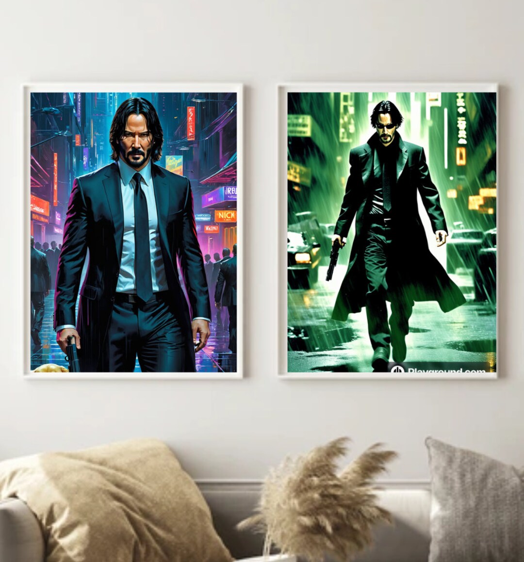 John Wick, Neo, Keanu Reeves Fan Wall Art Digital Print Art Wall Art ...
