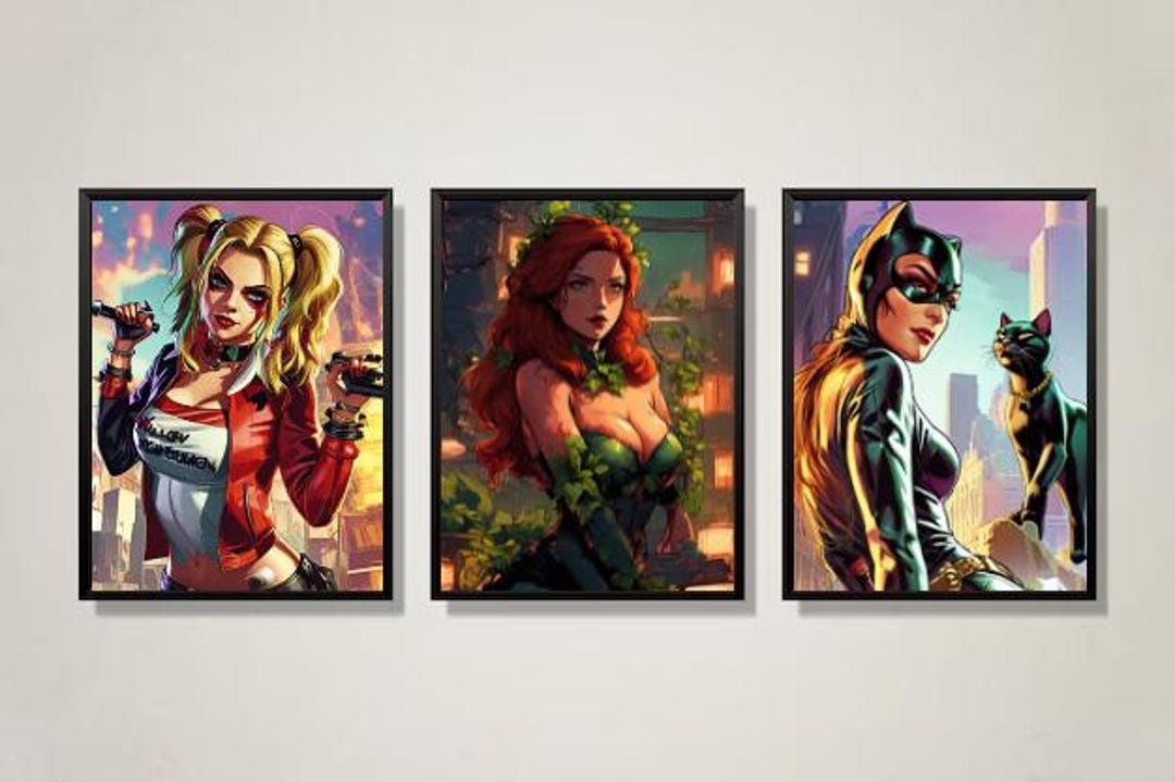 DC Female Villains Wall Art Print Instant Digital Download JPG - Etsy