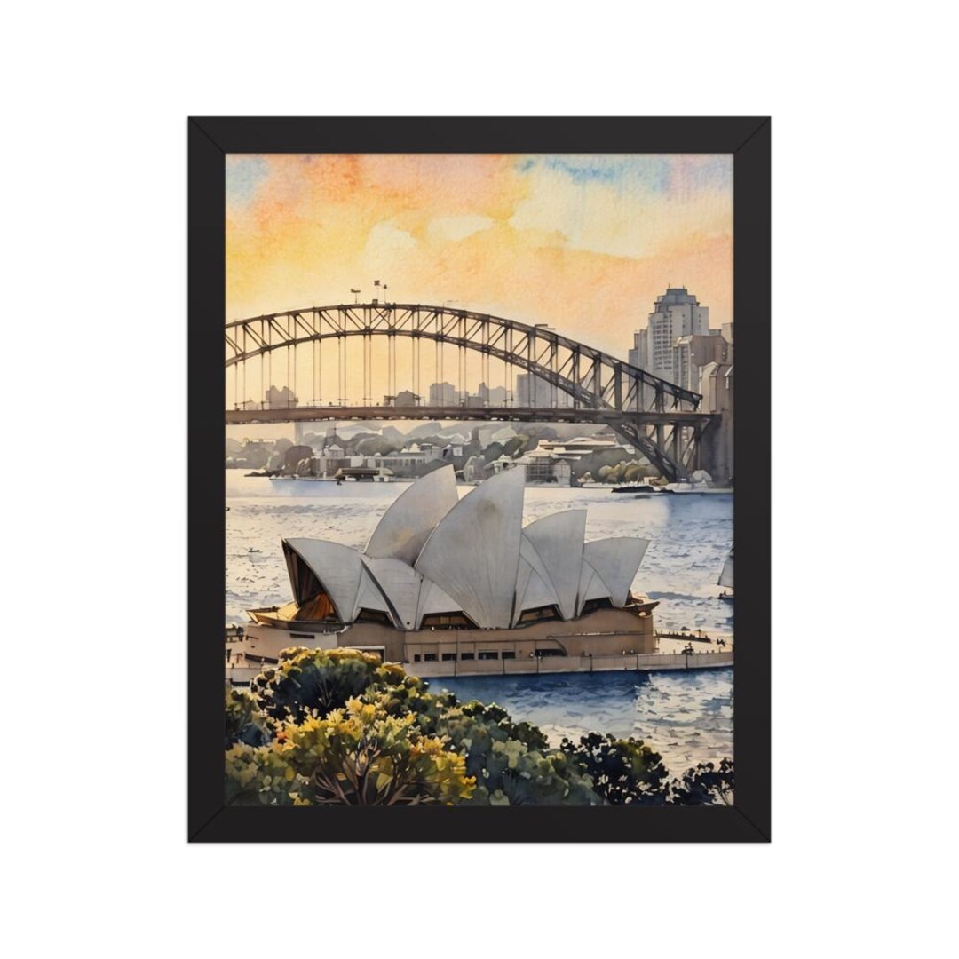 Framed Sydney Opera House & Harbour Bridge - Etsy