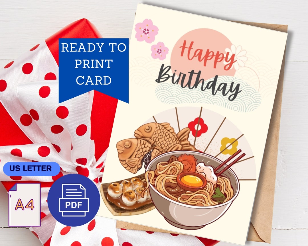 Printable Birthday Card, Happy Birthday Card, Birthday Card, Digital ...