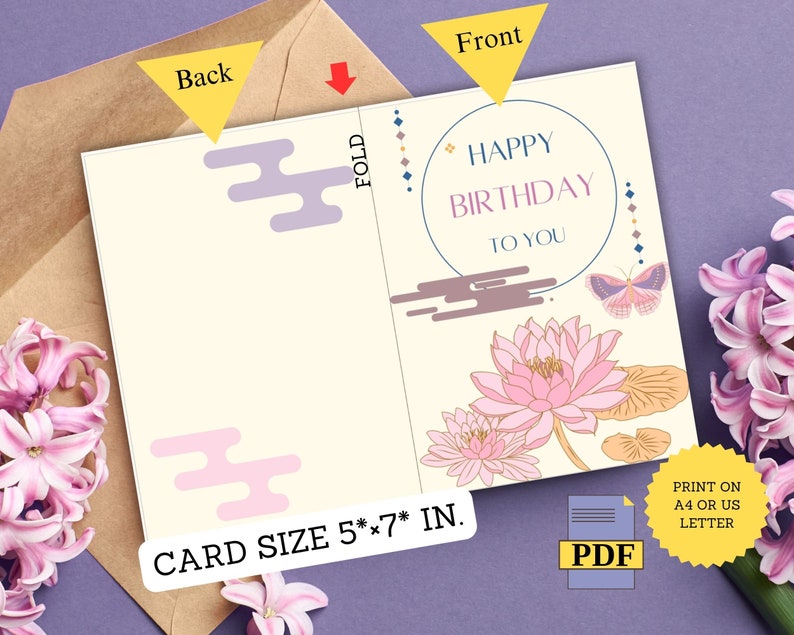 Printable Birthday Card, Happy Birthday Card, Birthday Card, Digital ...