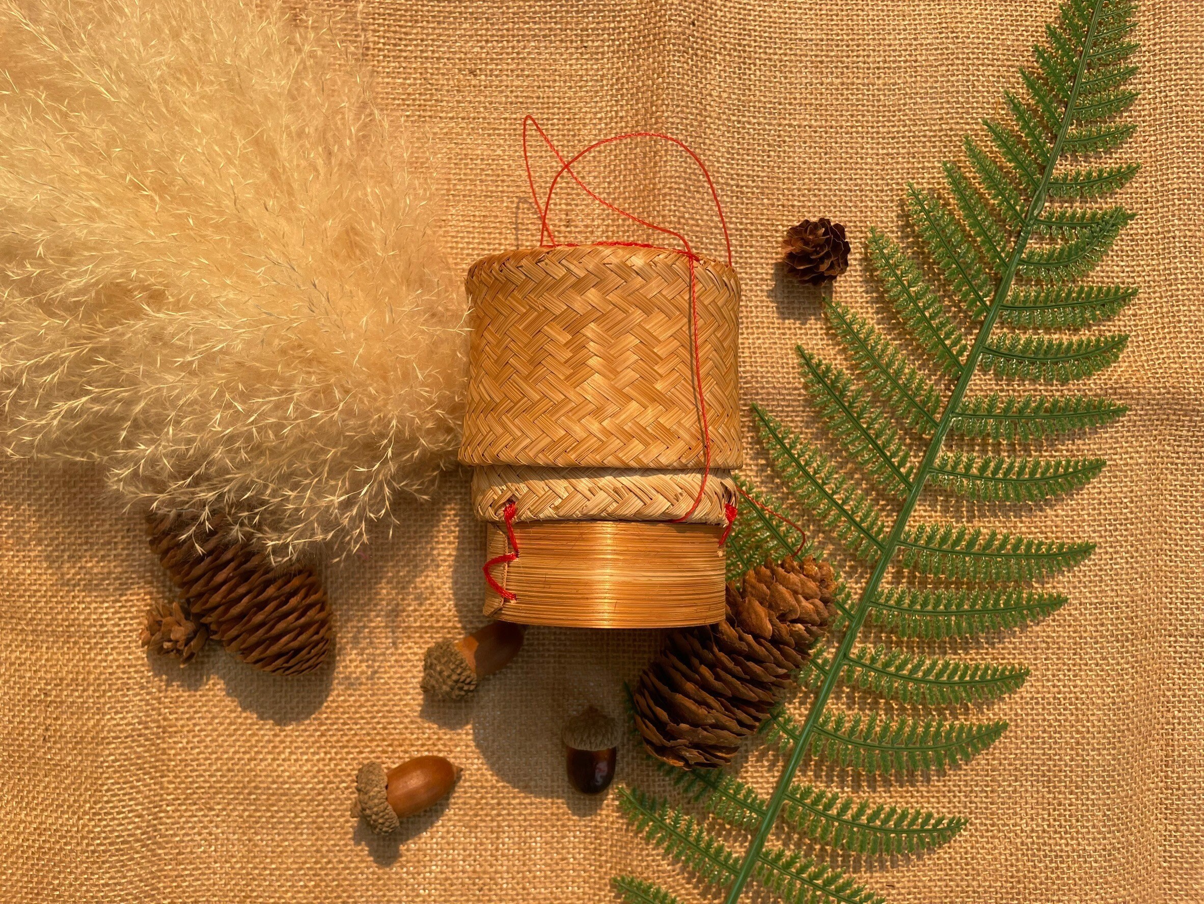 Sticky Rice Basket, Sticky Rice Compact, Still Rice Box, Handmade ...