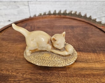 Georgia Marble Cat Figurine - Etsy