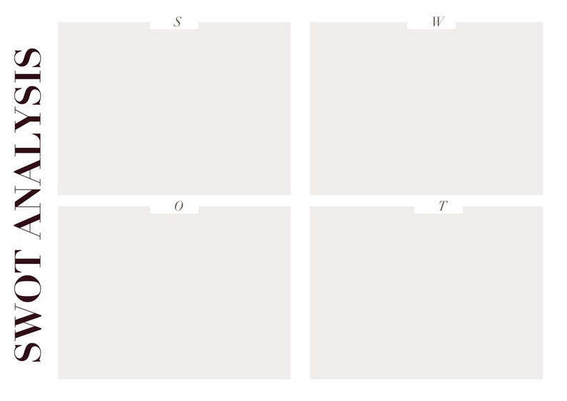 SWOT Analysis Printable Template A4 Neutral Tones - Etsy