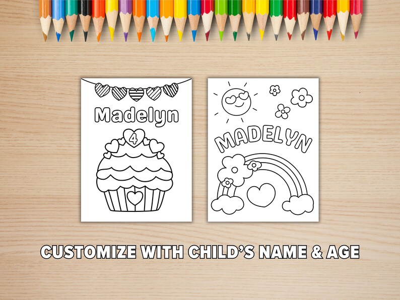 Custom Coloring Pages | Birthday Coloring Pages for Girl | Custom ...