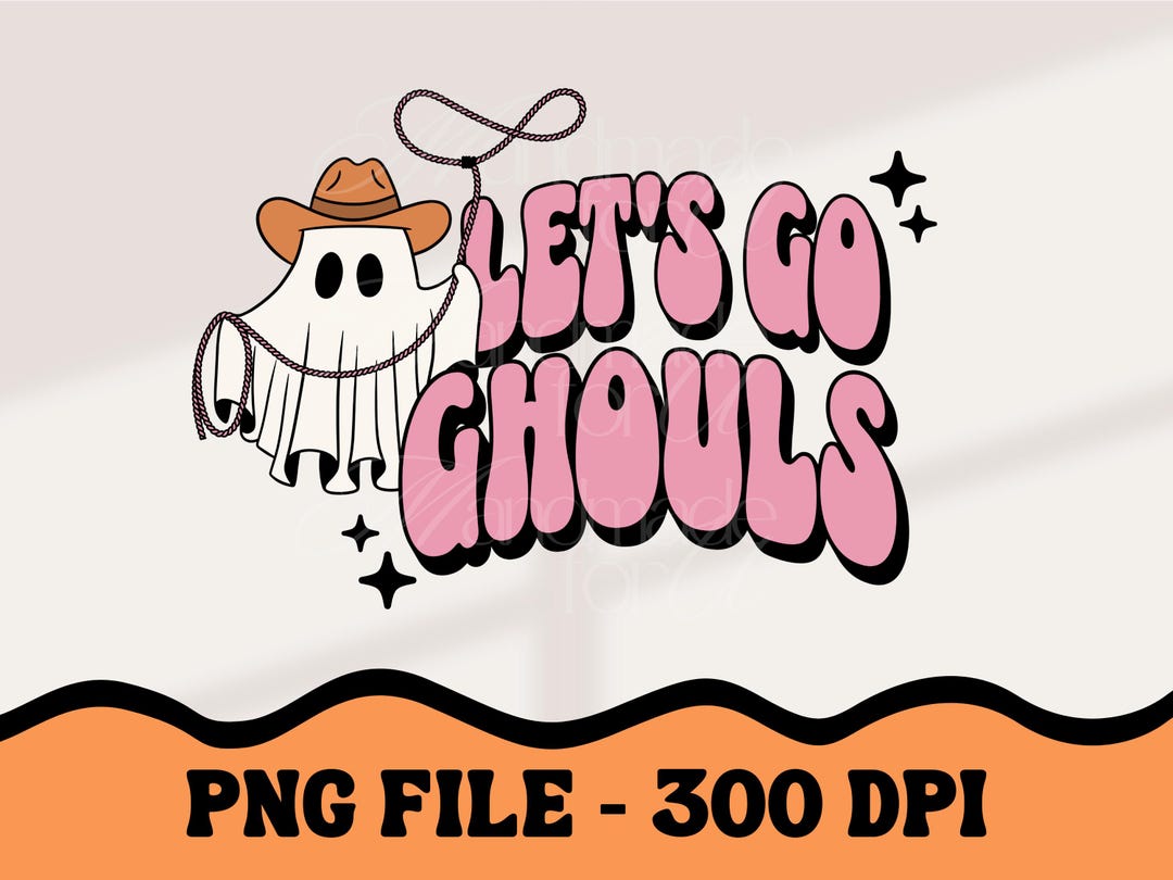 Retro Western Halloween Ghost PNG | Let's Go Ghouls (digital Download ...