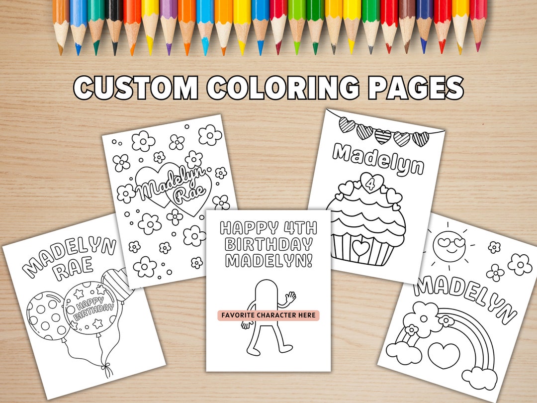 Custom Coloring Pages | Birthday Coloring Pages for Girl | Custom ...